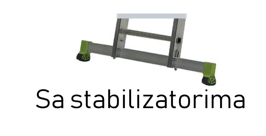 Jednodelne aluminijumske Merdevine AXIAL 1x12 / 3,4m