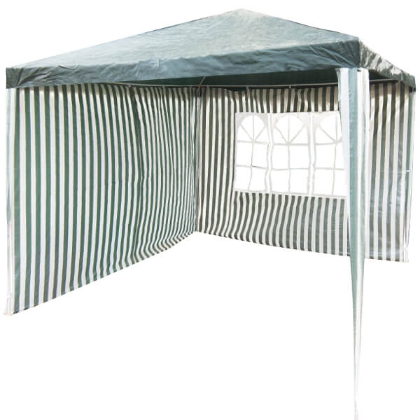 Tenda Paviljon Sa Stranicama Zeleno Bela 3x3m
